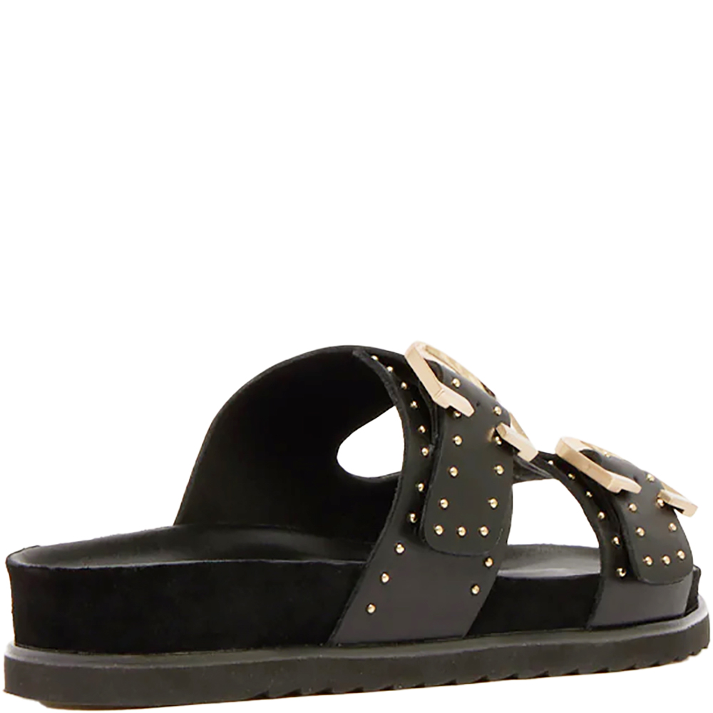 FRANKIE4 Deon Black Stud Slides - ShoeBeDoo