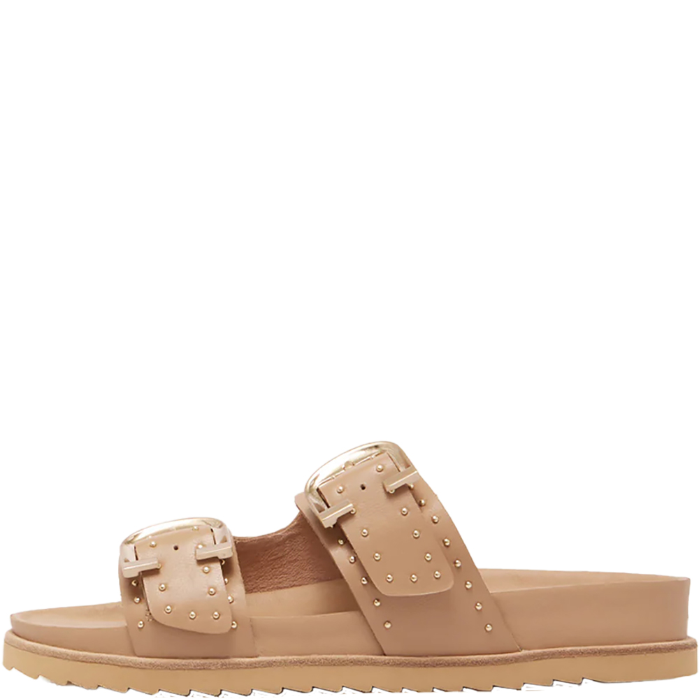 FRANKIE4 Deon Camel Stud Slides - ShoeBeDoo