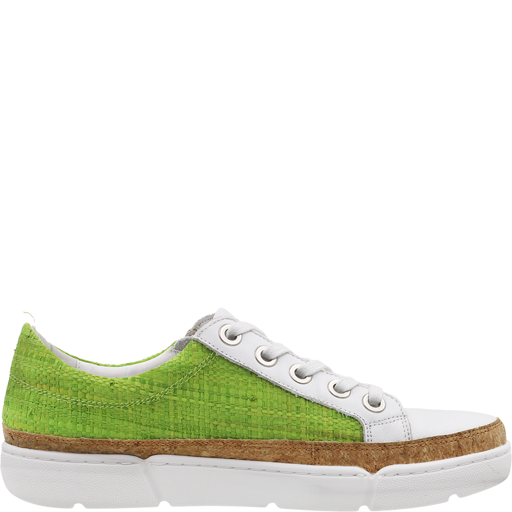 Django & Juliette Torry White Lime Leather Sneakers - ShoeBeDoo