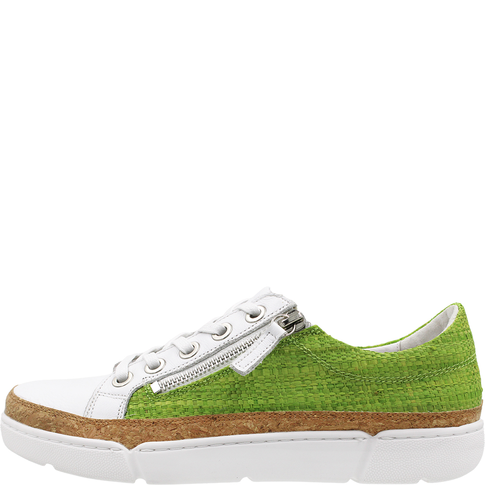 Django & Juliette Torry White Lime Leather Sneakers - ShoeBeDoo