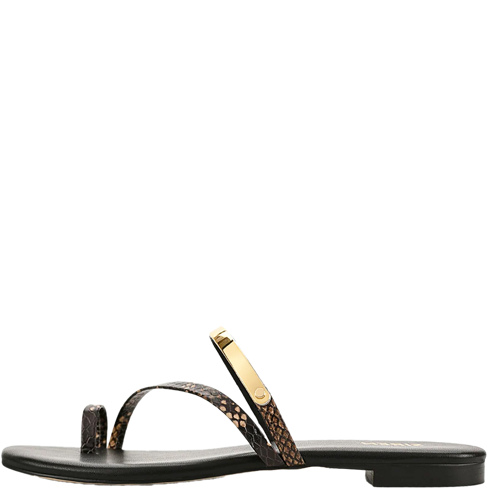 Siren Miles Brown Snake Thong Slides - ShoeBeDoo