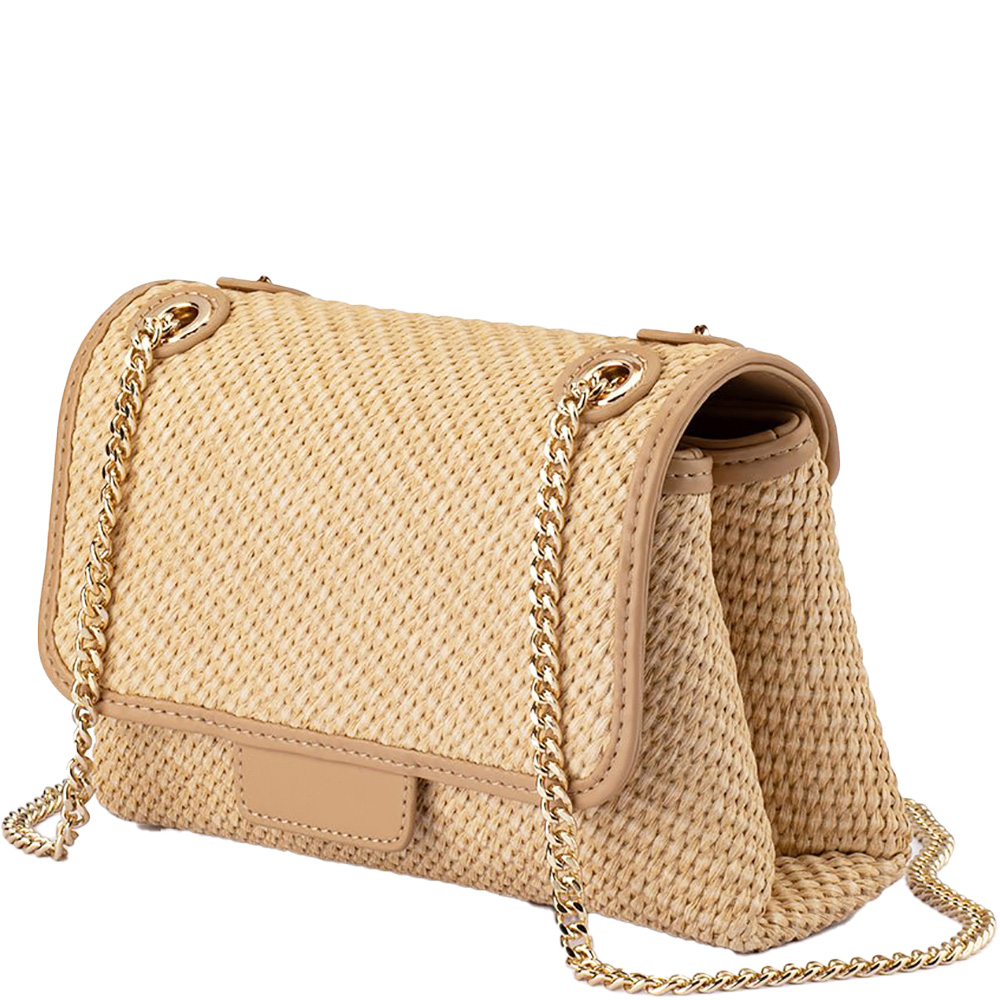 Olga Berg Alexa Natural Woven Shoulder Bag - ShoeBeDoo