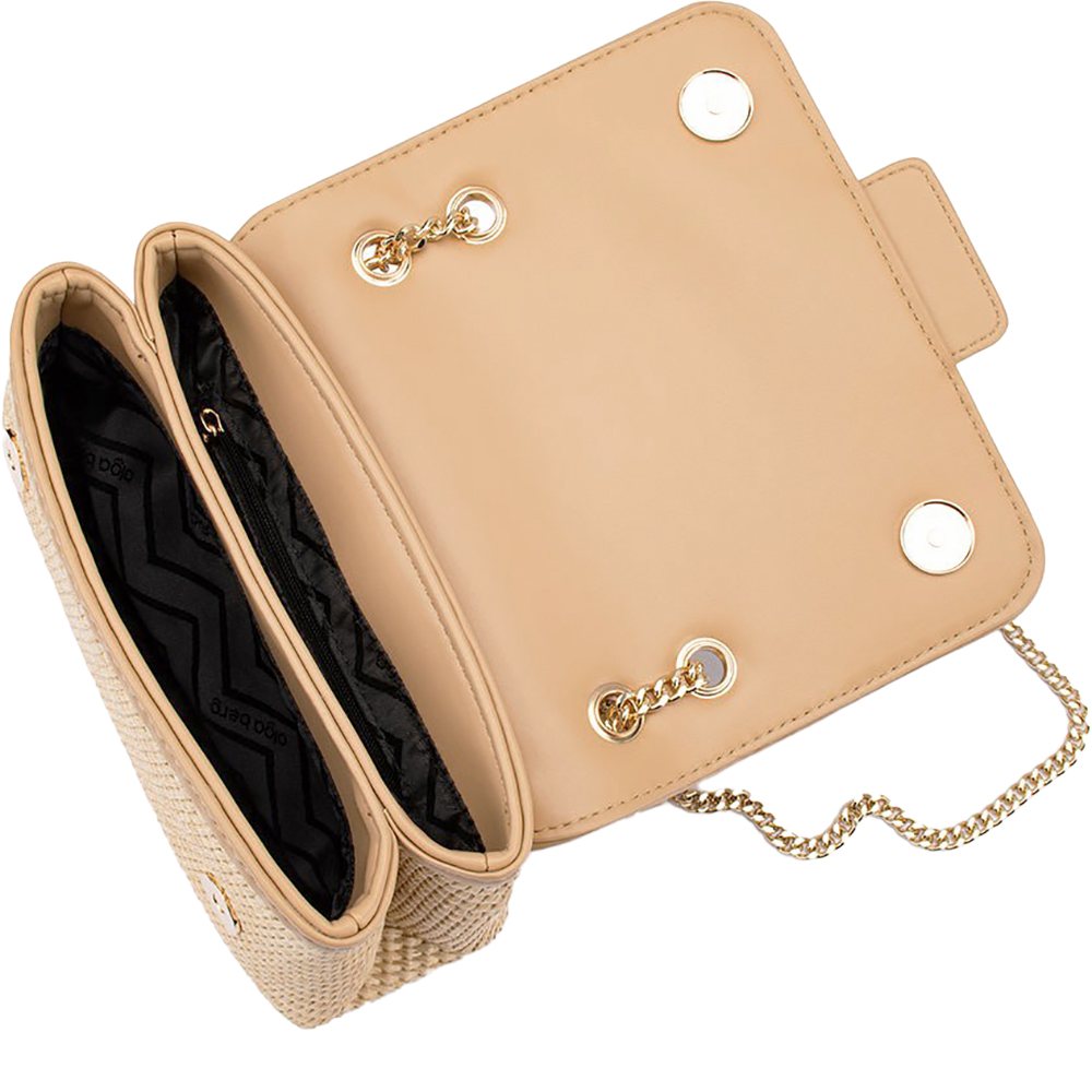 Olga Berg Alexa Natural Woven Shoulder Bag - ShoeBeDoo