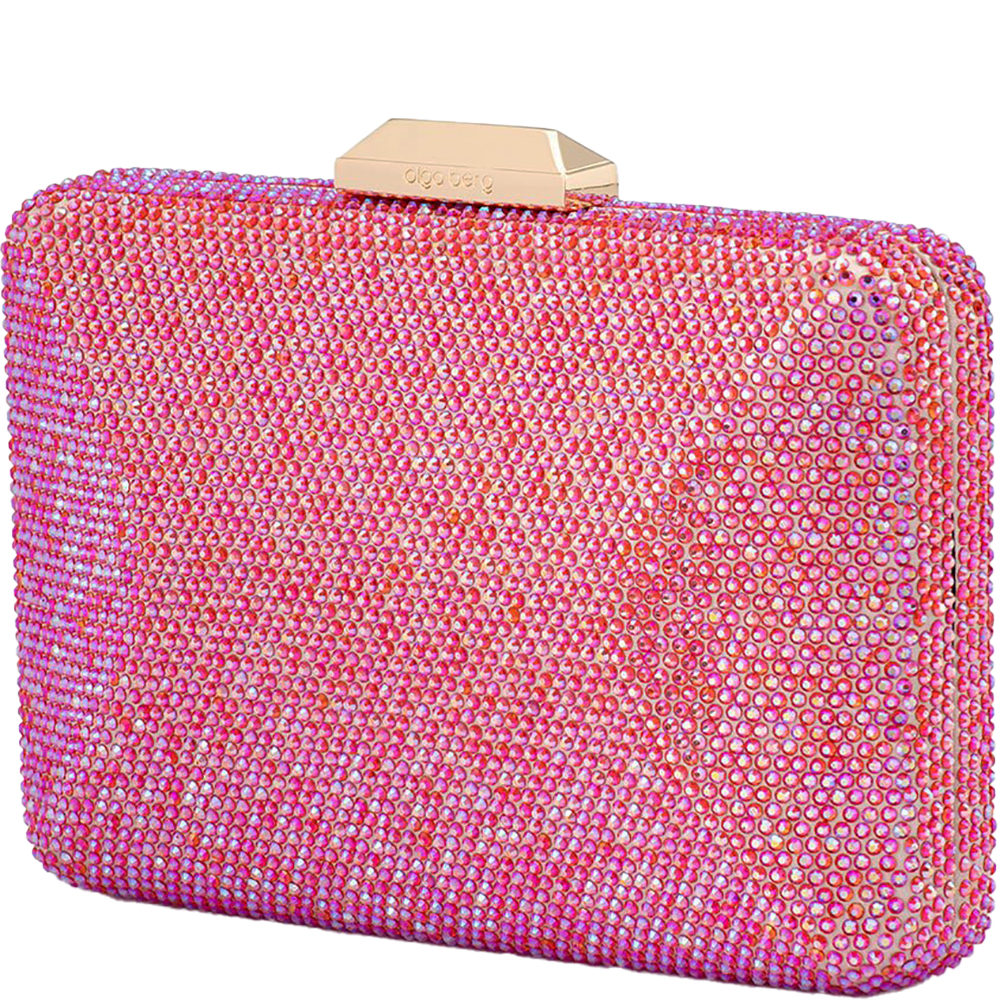 Olga Berg Edith Pink Iridescent Clutch - ShoeBeDoo