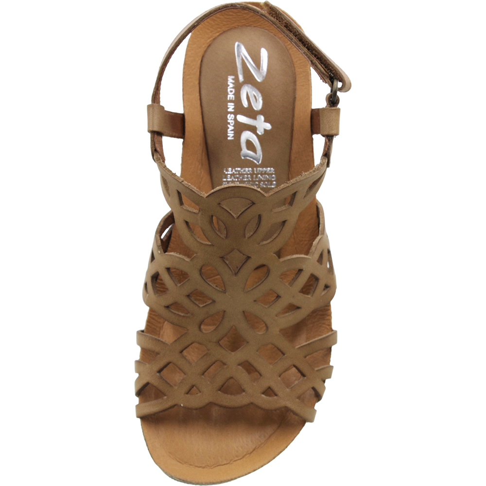 Zeta Izabel Hazelnut Leather Sandals - ShoeBeDoo