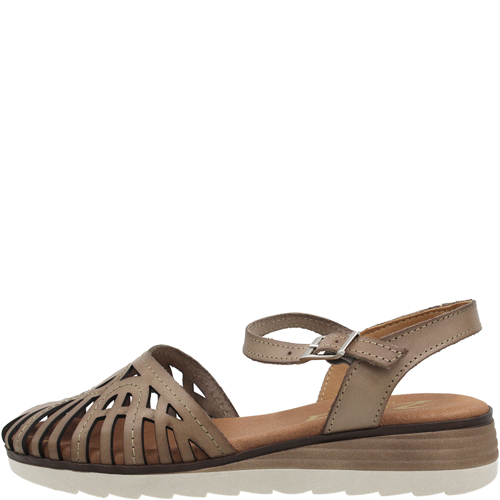Zeta Maura Linen Leather Sandals - ShoeBeDoo