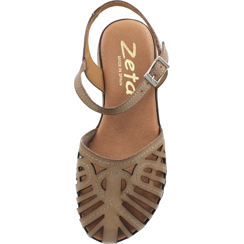 Zeta Maura Linen Leather Sandals - ShoeBeDoo