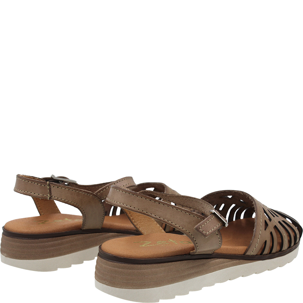 Zeta Maura Linen Leather Sandals - ShoeBeDoo