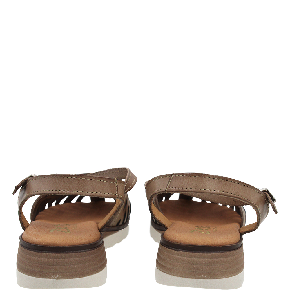 Zeta Maura Linen Leather Sandals - ShoeBeDoo
