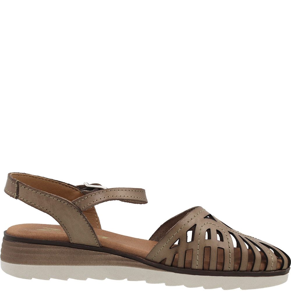 Zeta Maura Linen Leather Sandals - ShoeBeDoo
