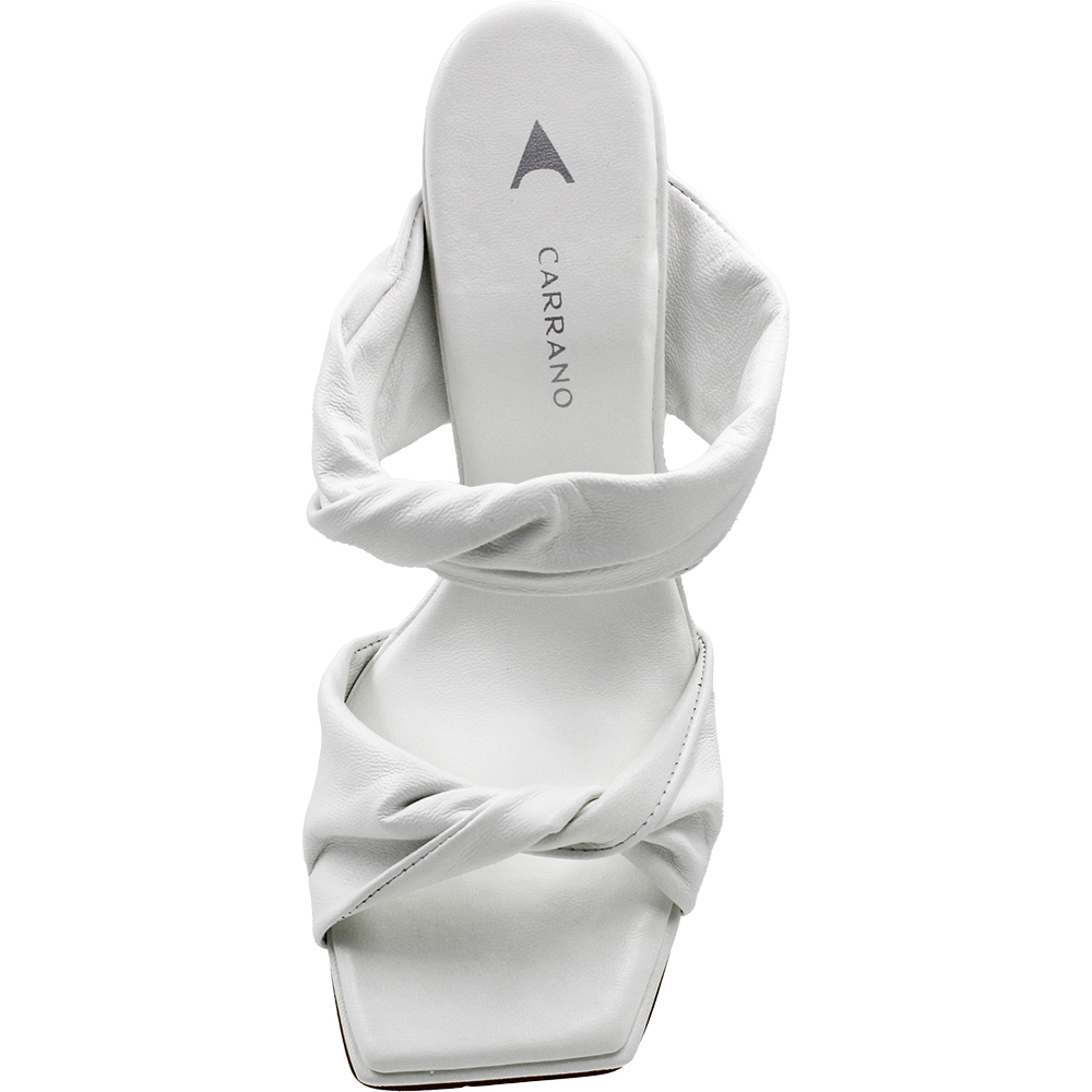 Carrano Bella White Slides 513019 - ShoeBeDoo