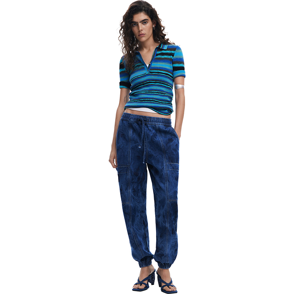 Desigual Alaska Washed Denim Jogger Jeans - ShoeBeDoo