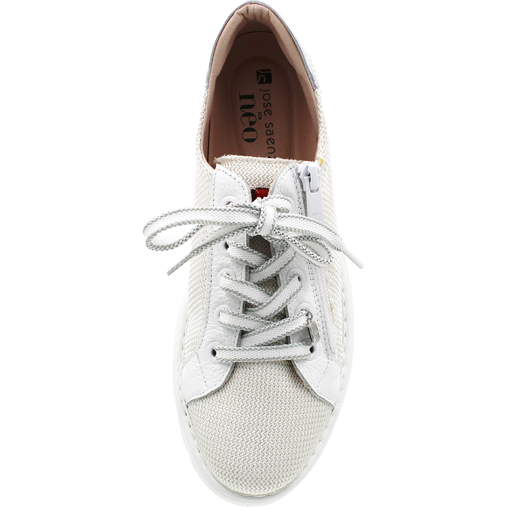 Jose Saenz White Mesh Leather Sneakers 2001 - ShoeBeDoo