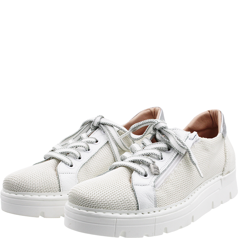 Jose Saenz White Mesh Leather Sneakers 2001 - ShoeBeDoo