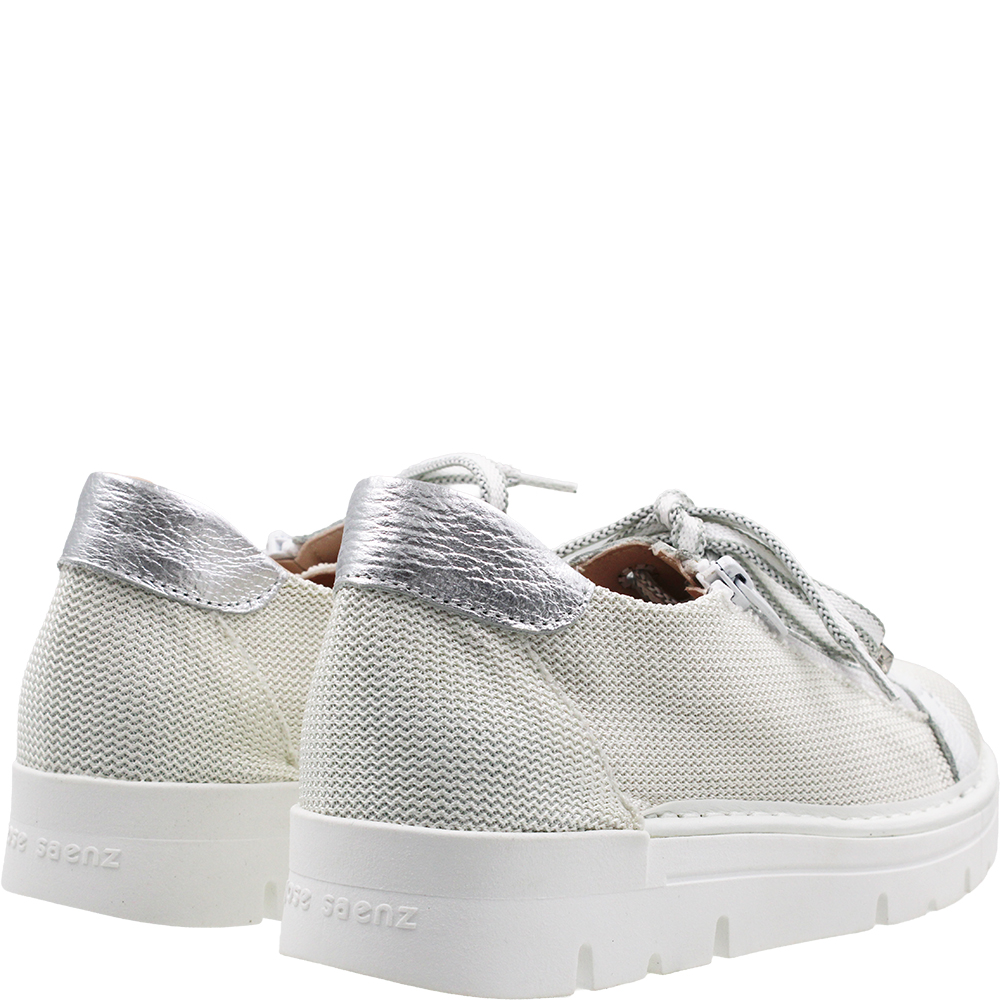 Jose Saenz White Mesh Leather Sneakers 2001 - ShoeBeDoo