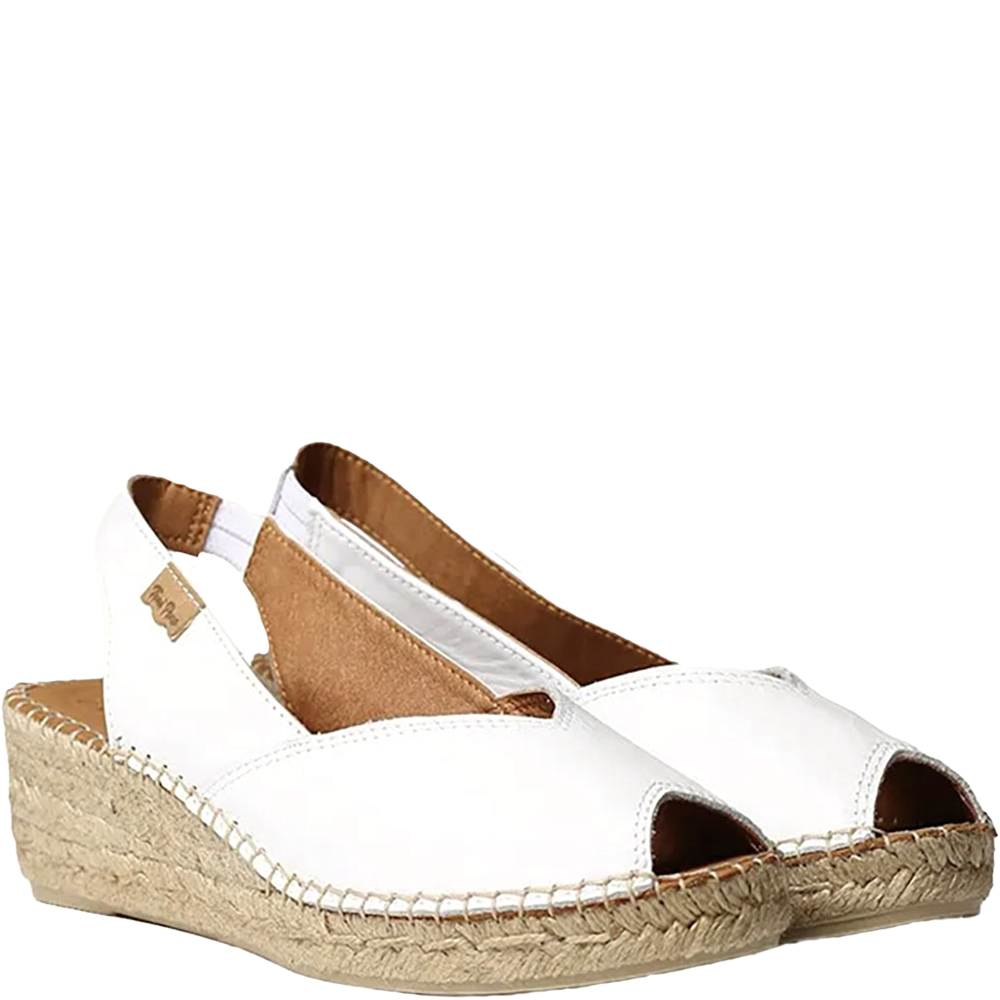Toni Pons Bernia White Leather Espadrilles - ShoeBeDoo