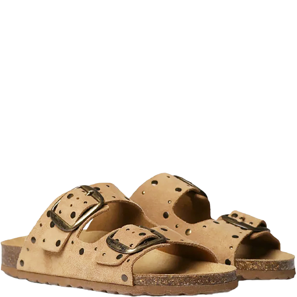 Toni Pons Gretel Camel Suede Slides - ShoeBeDoo