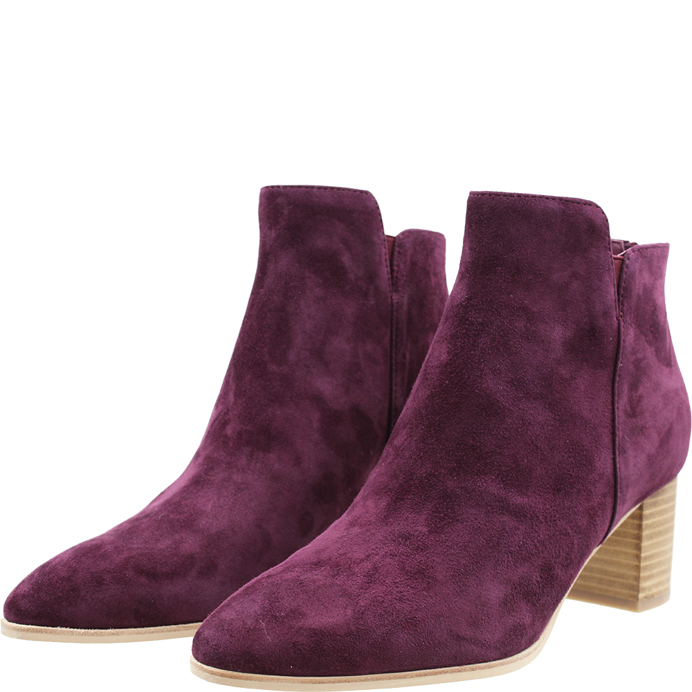 Django & Juliette Bennish Burgundy Suede Ankle Boots - ShoeBeDoo