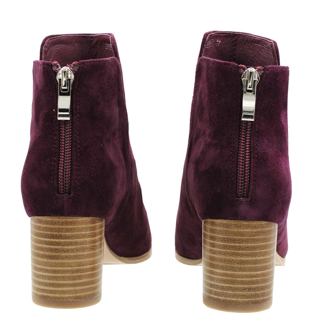 Django & Juliette Bennish Burgundy Suede Ankle Boots - ShoeBeDoo