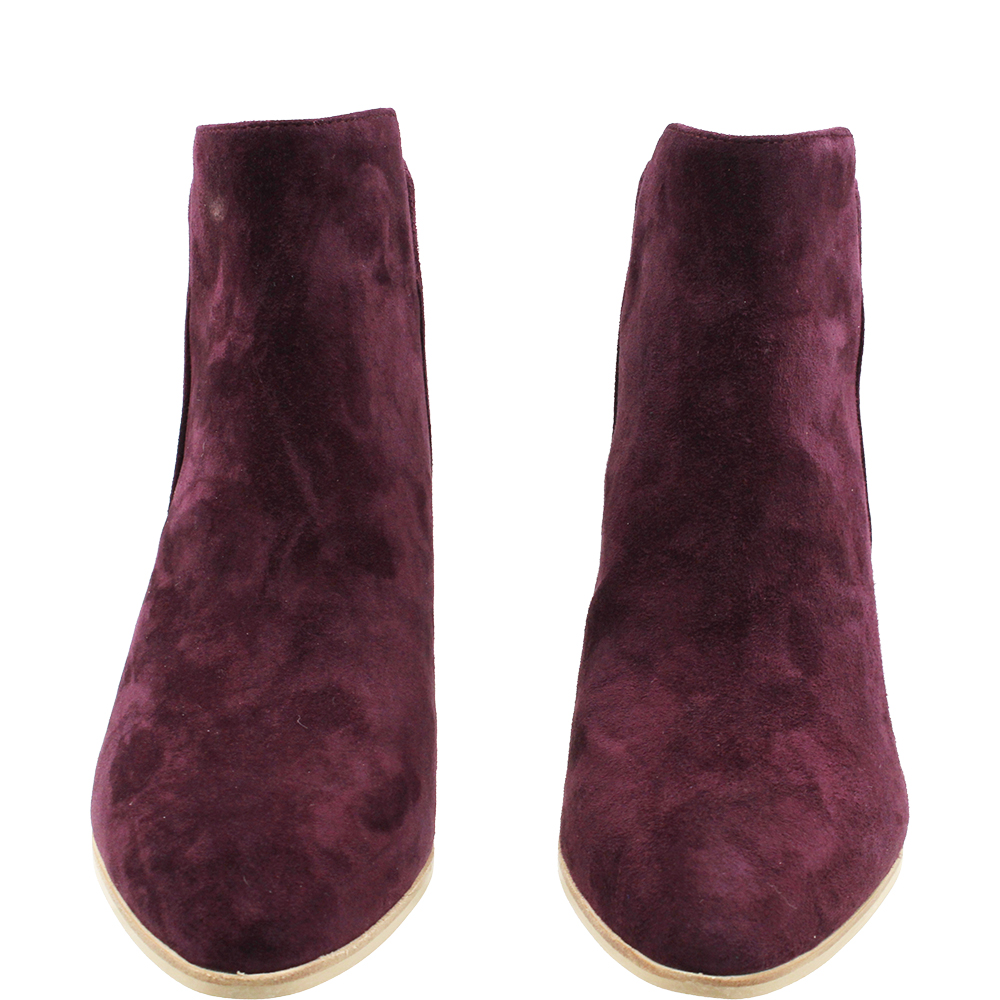Django & Juliette Bennish Burgundy Suede Ankle Boots - ShoeBeDoo