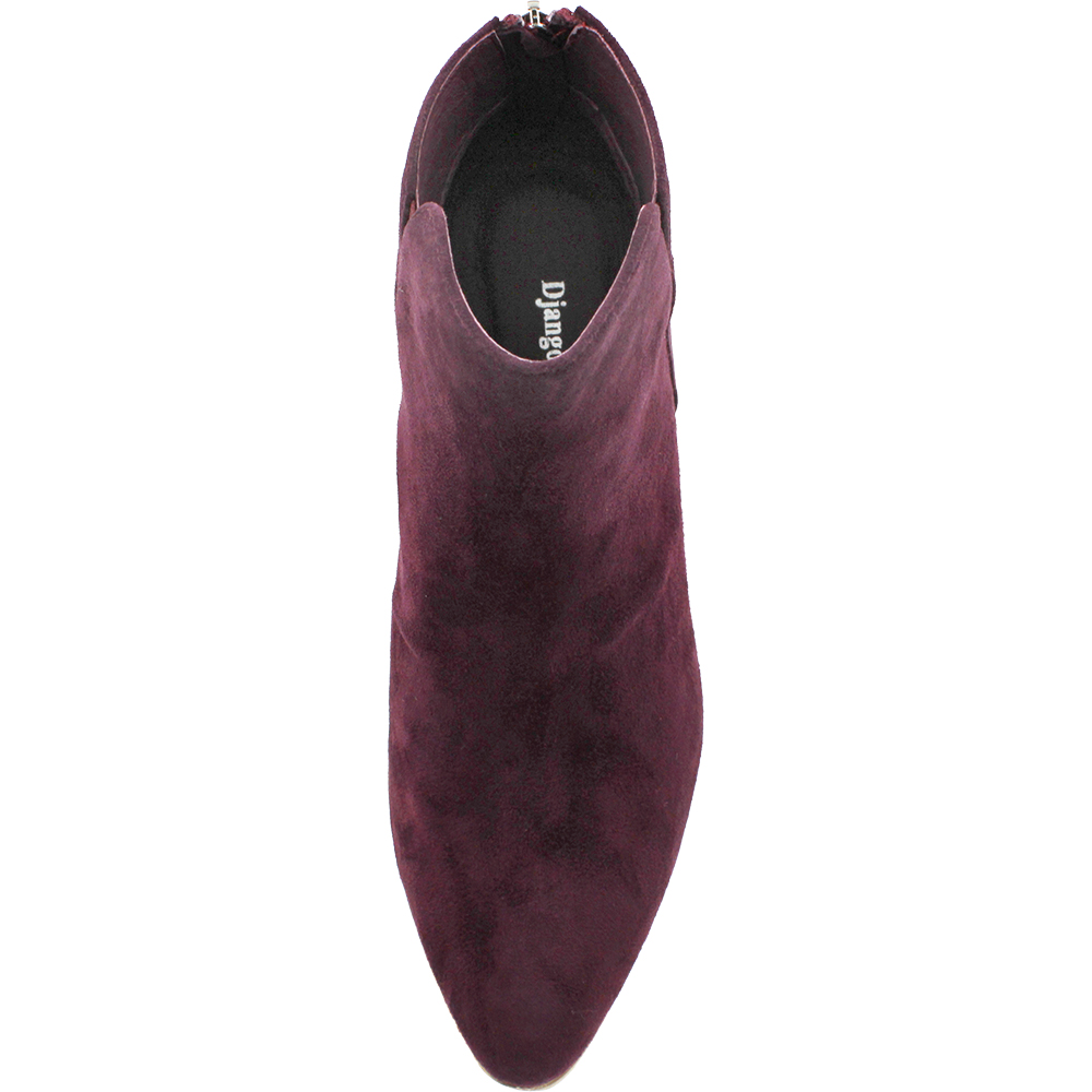 Django & Juliette Bennish Burgundy Suede Ankle Boots - ShoeBeDoo